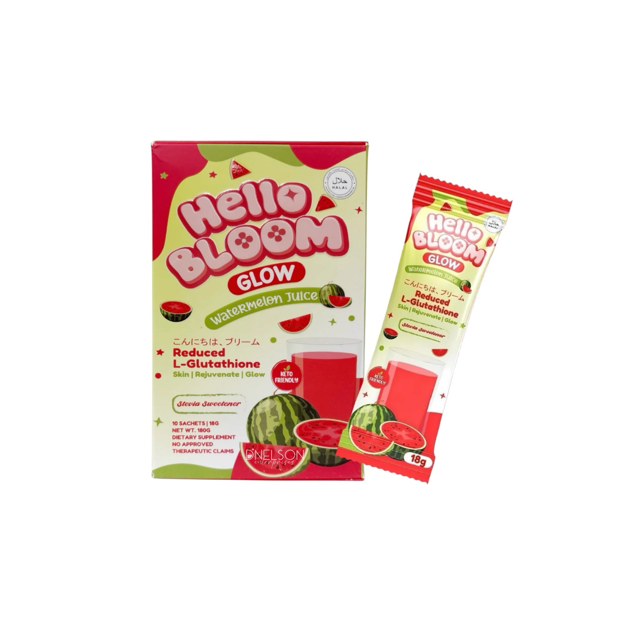 Hello BLOOM GLOW Watermelon Juice - Reduced L-Glutathione Drink